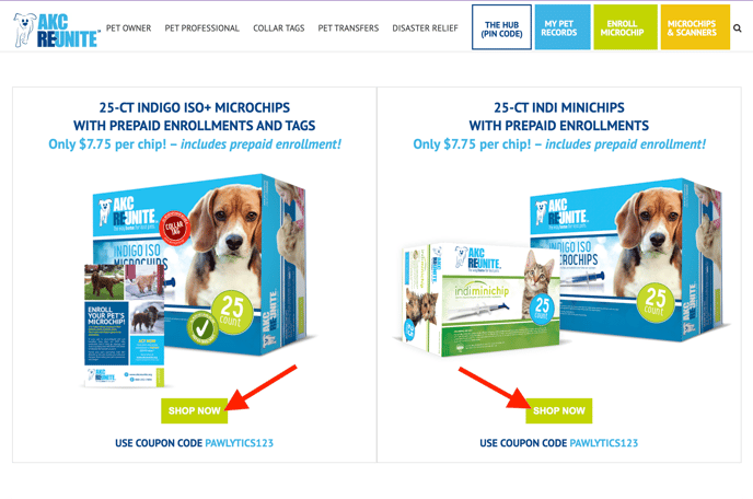 Purchasing Microchips from AKC Reunite